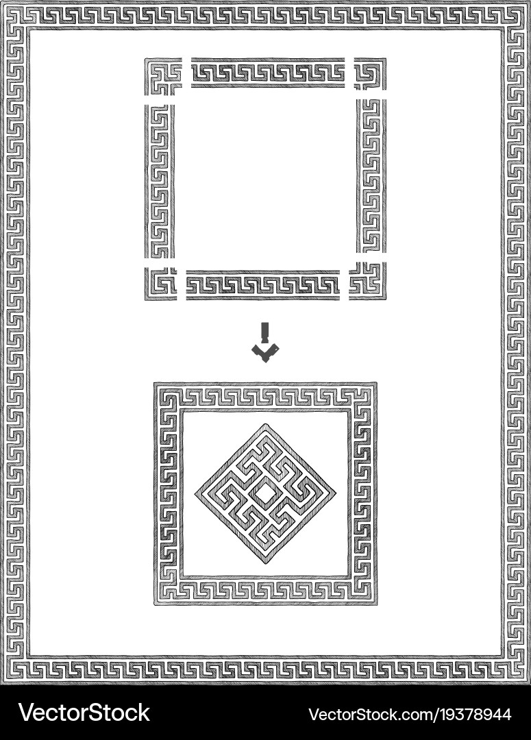 Greek frame with meander Royalty Free Vector Image