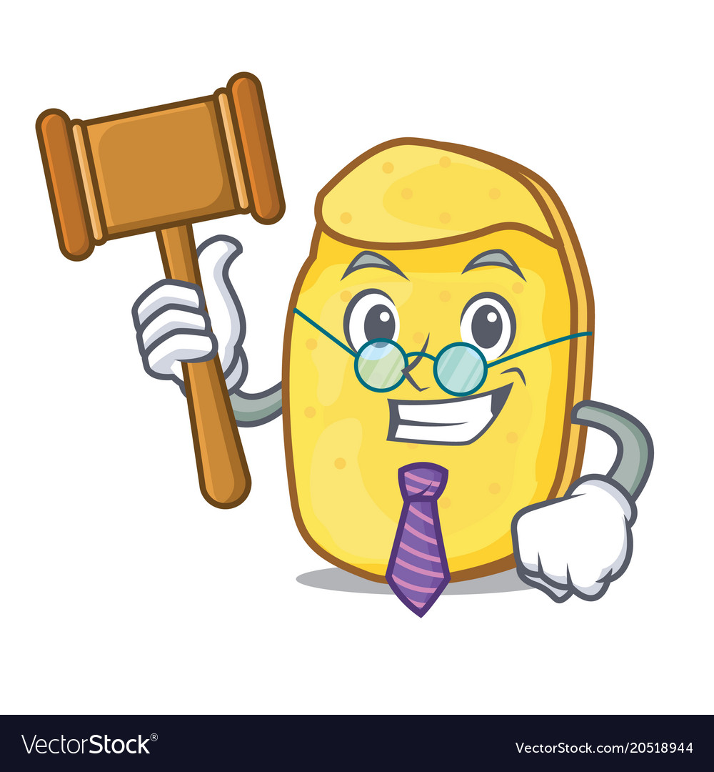 Judge potato chips mascot cartoon Royalty Free Vector Image Judge potato chips mascot cartoon Royalty Free Vector Image