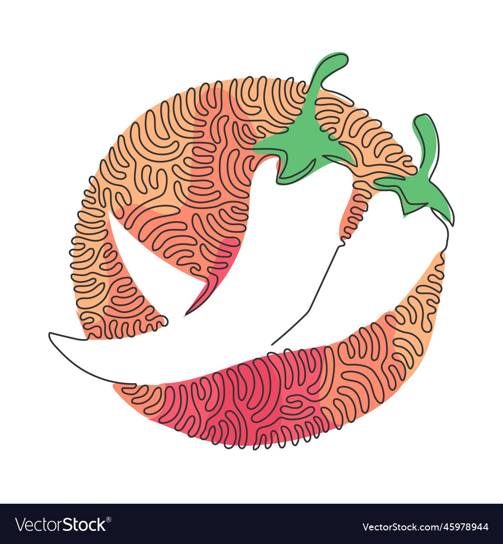 Single One Line Drawing Whole Healthy Organic Hot Vector Image