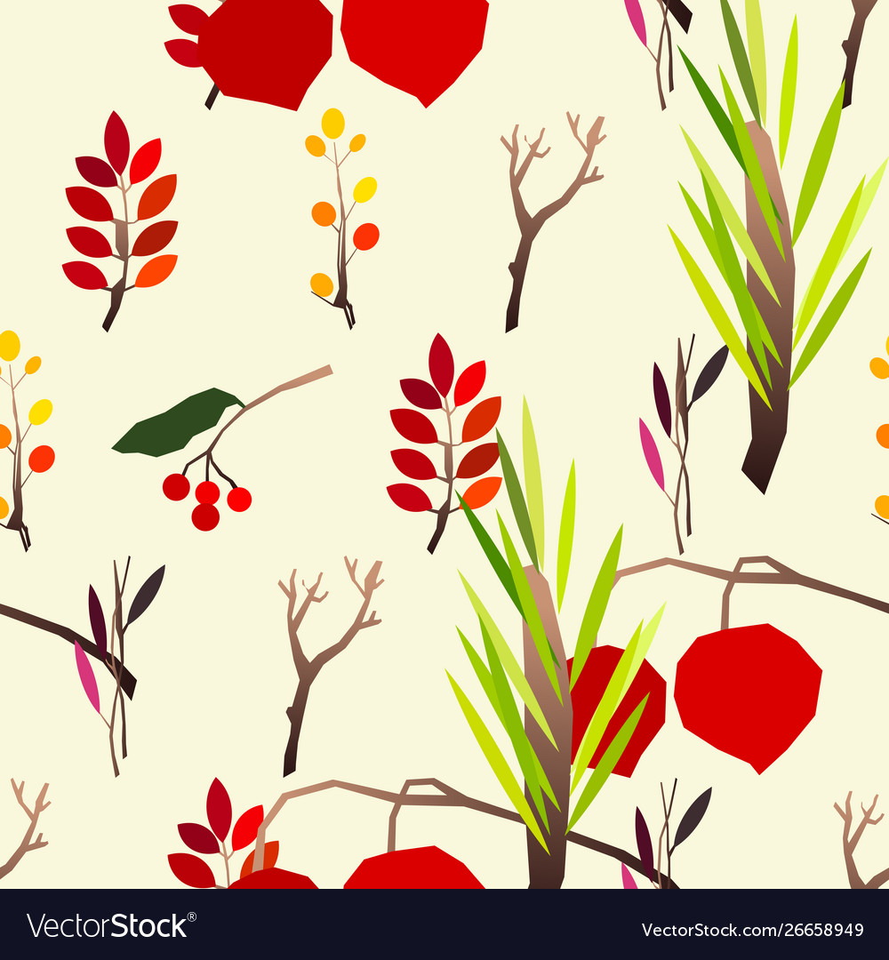 Autumn seamless pattern with berries Royalty Free Vector