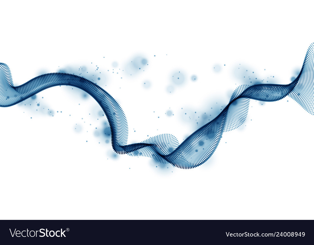 Dynamic particles sound wave flowing dotted Vector Image Dynamic particles sound wave flowing dotted Vector Image