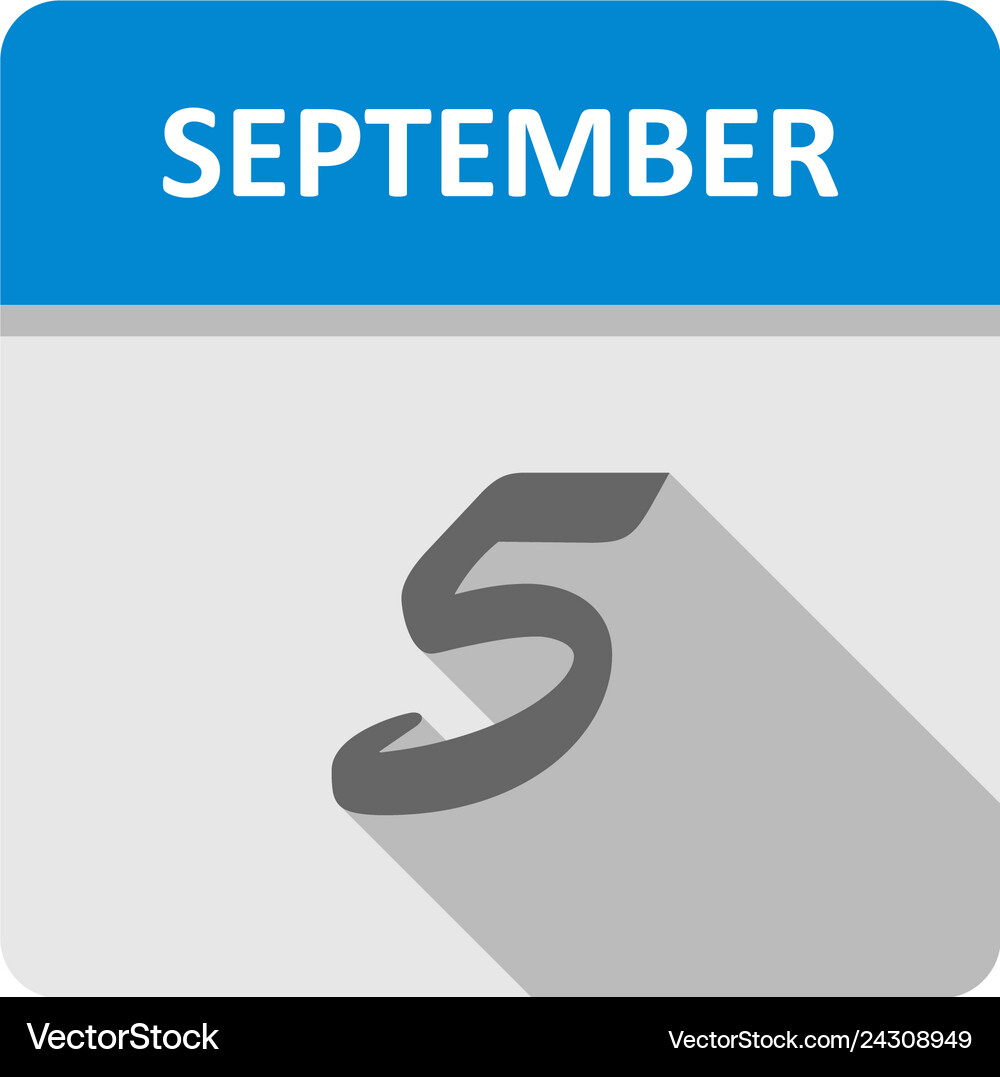 September 5th date on a single day calendar Vector Image