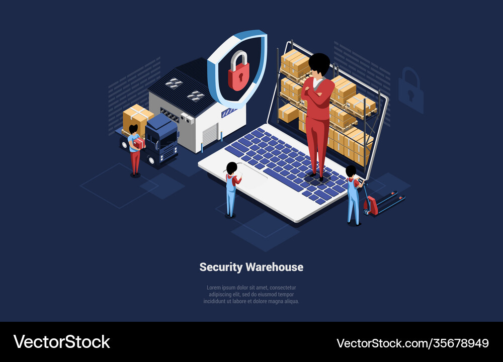 Warehouse security concept Royalty Free Vector Image