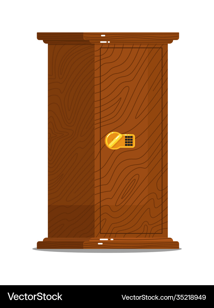 Wooden money storage safe with digital lock Vector Image