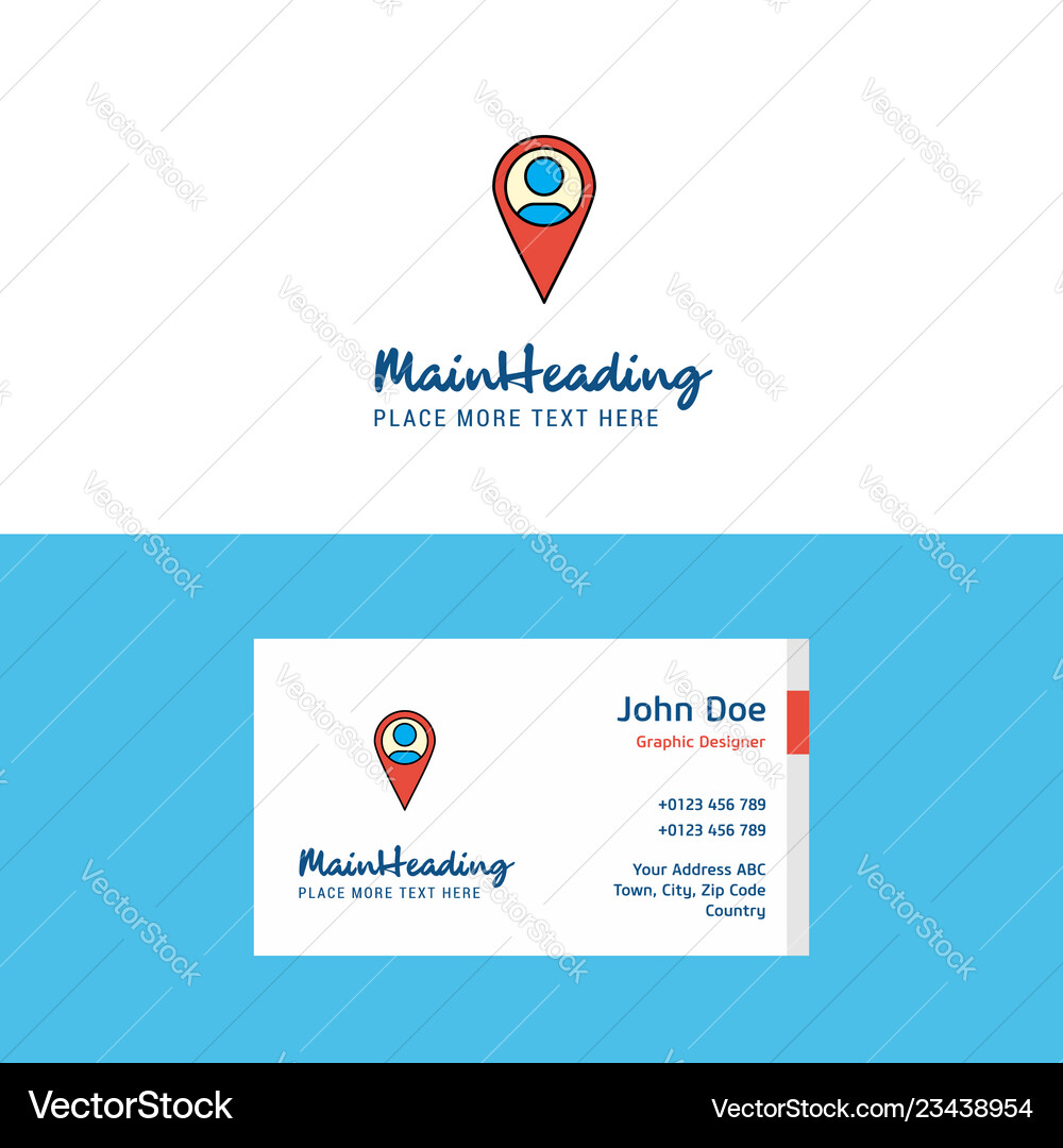 Flat map navigation logo and visiting card Vector Image