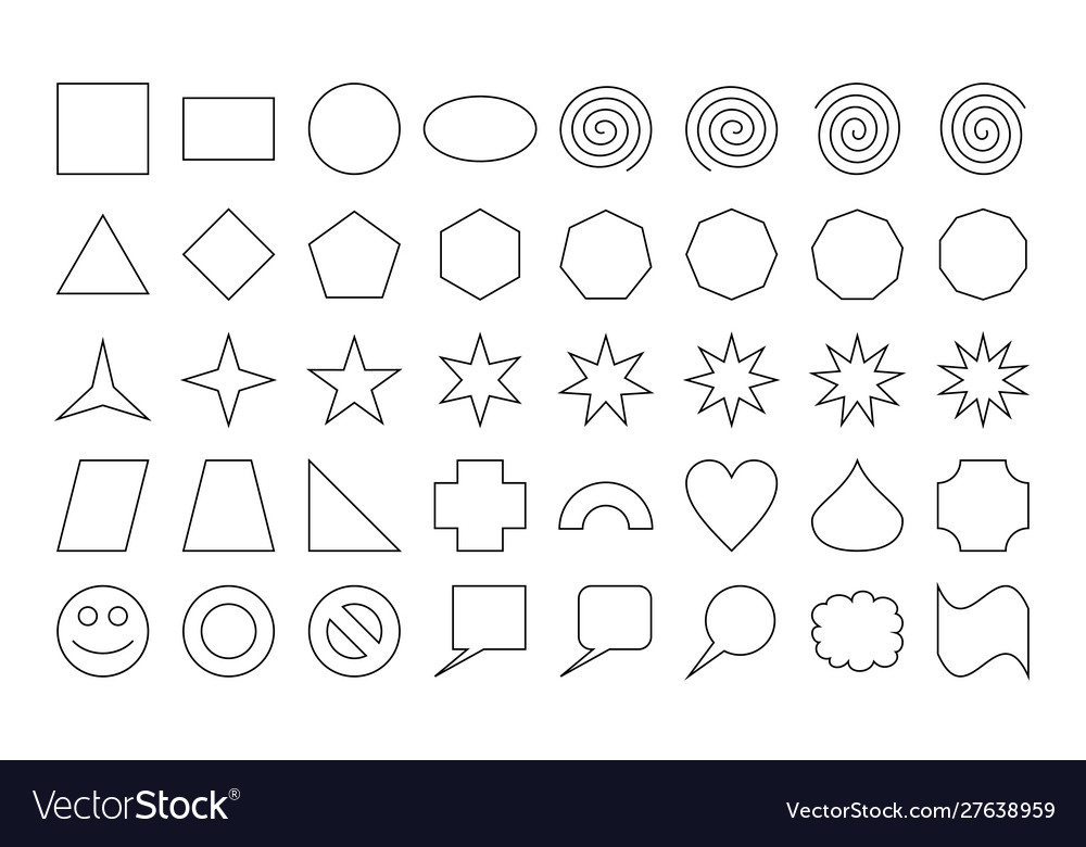 Basic shapes design elements icons set Royalty Free Vector
