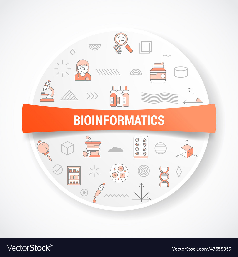 Bioinformatics concept with icon concept Vector Image
