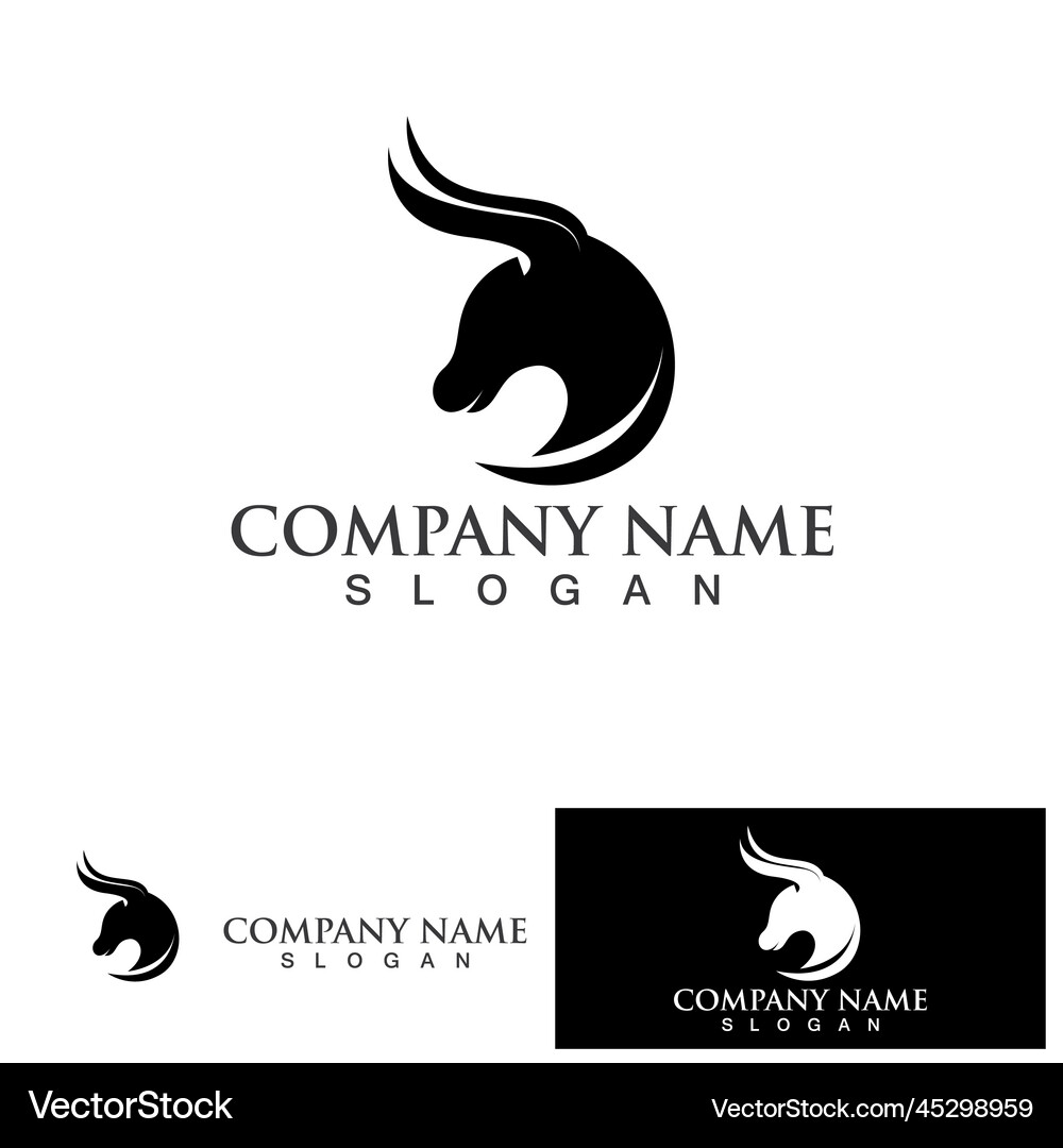 Cow logo template icon Royalty Free Vector Image