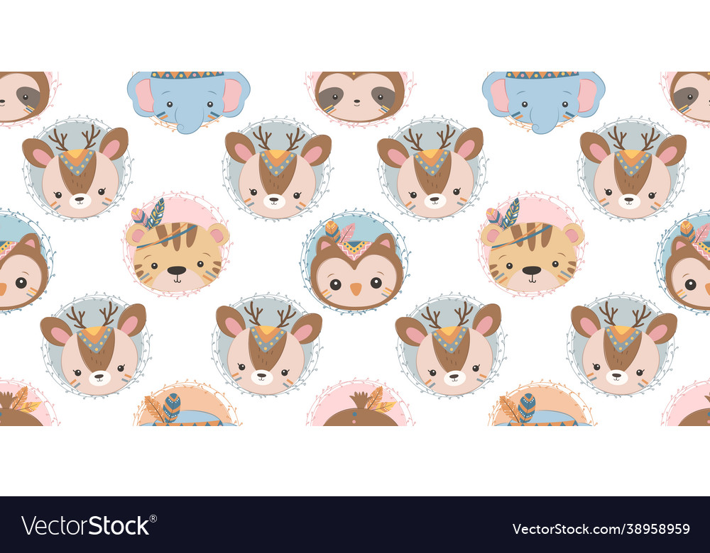 Cute animals pattern Royalty Free Vector Image