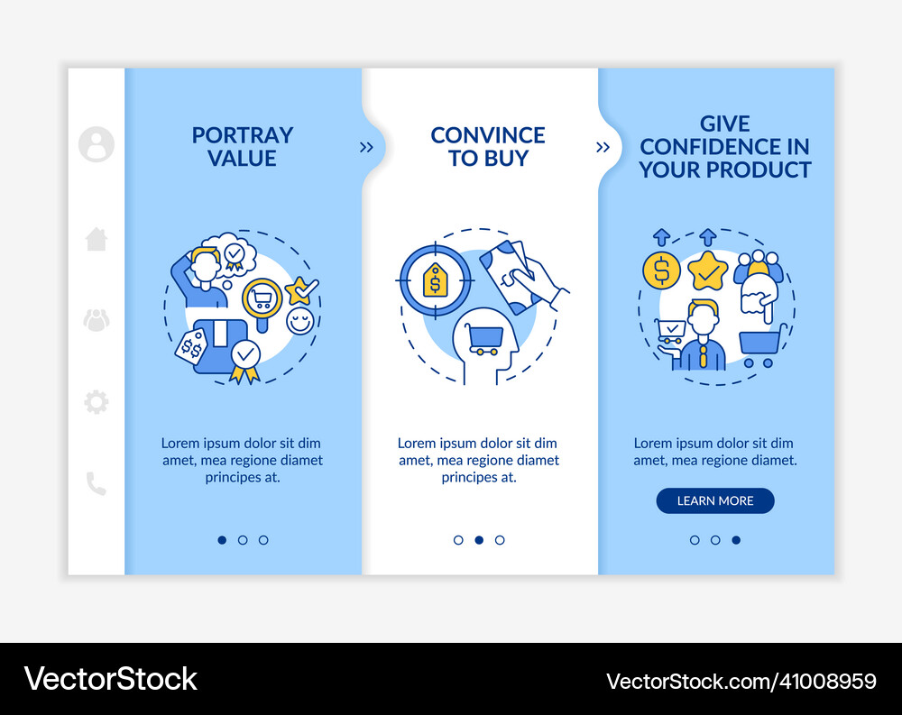 Good pricing strategy characteristics blue and Vector Image