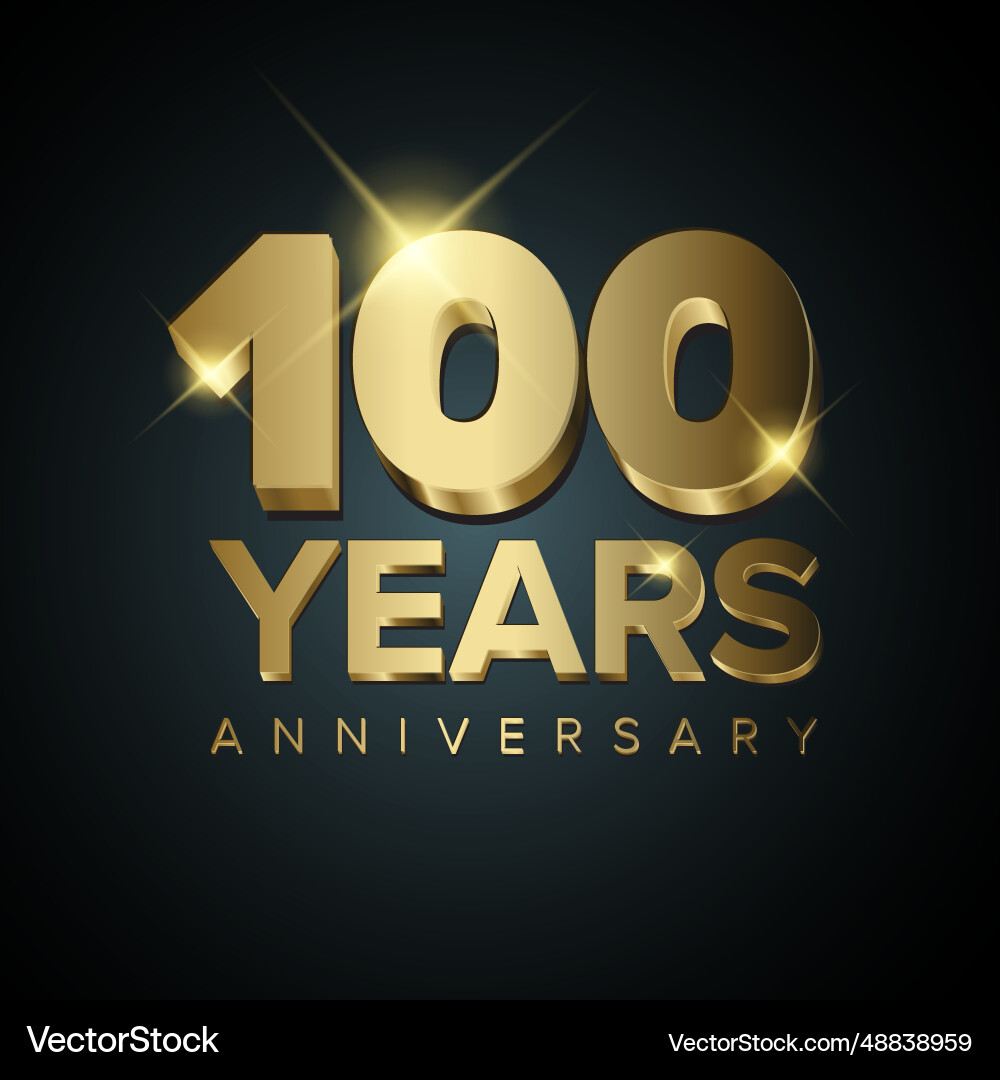 One hundred 100 years anniversary card template Vector Image