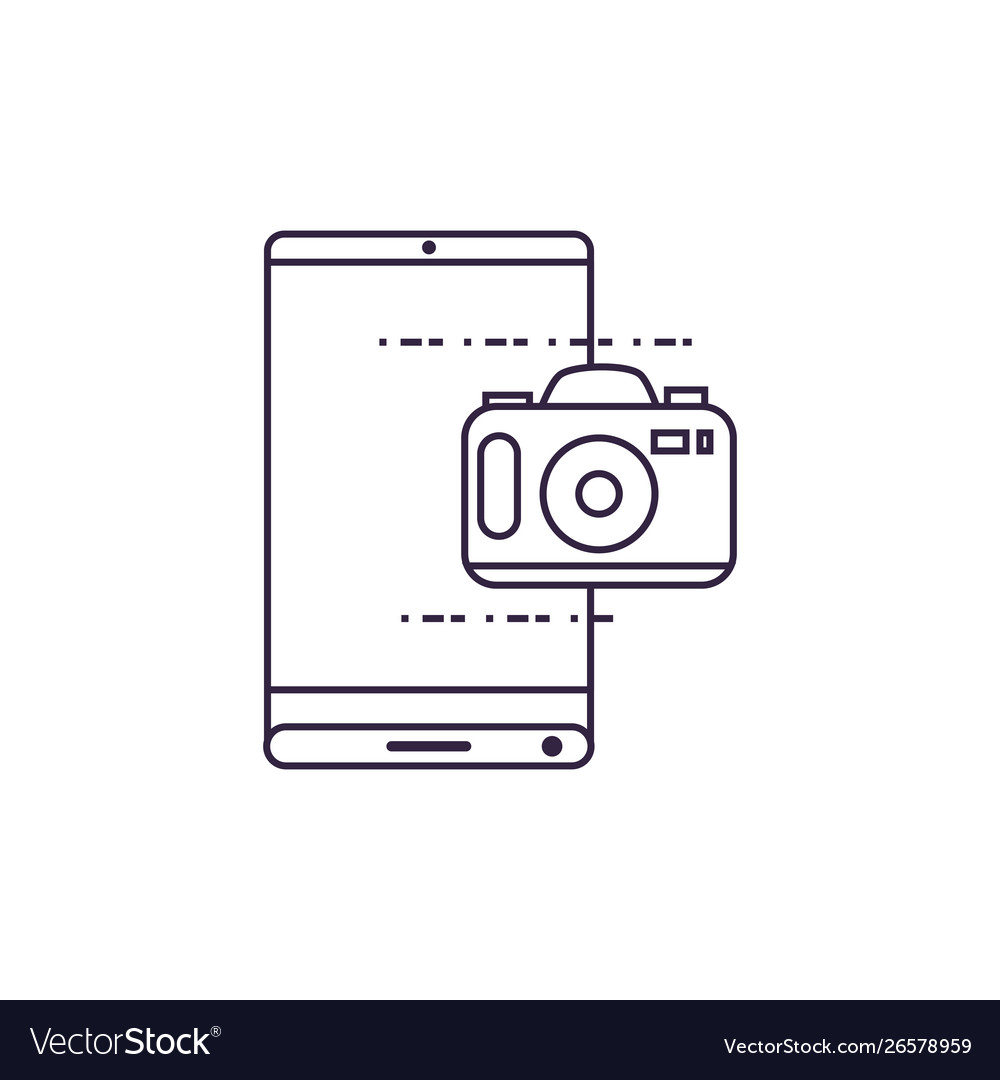 Smartphone device with camera application Vector Image