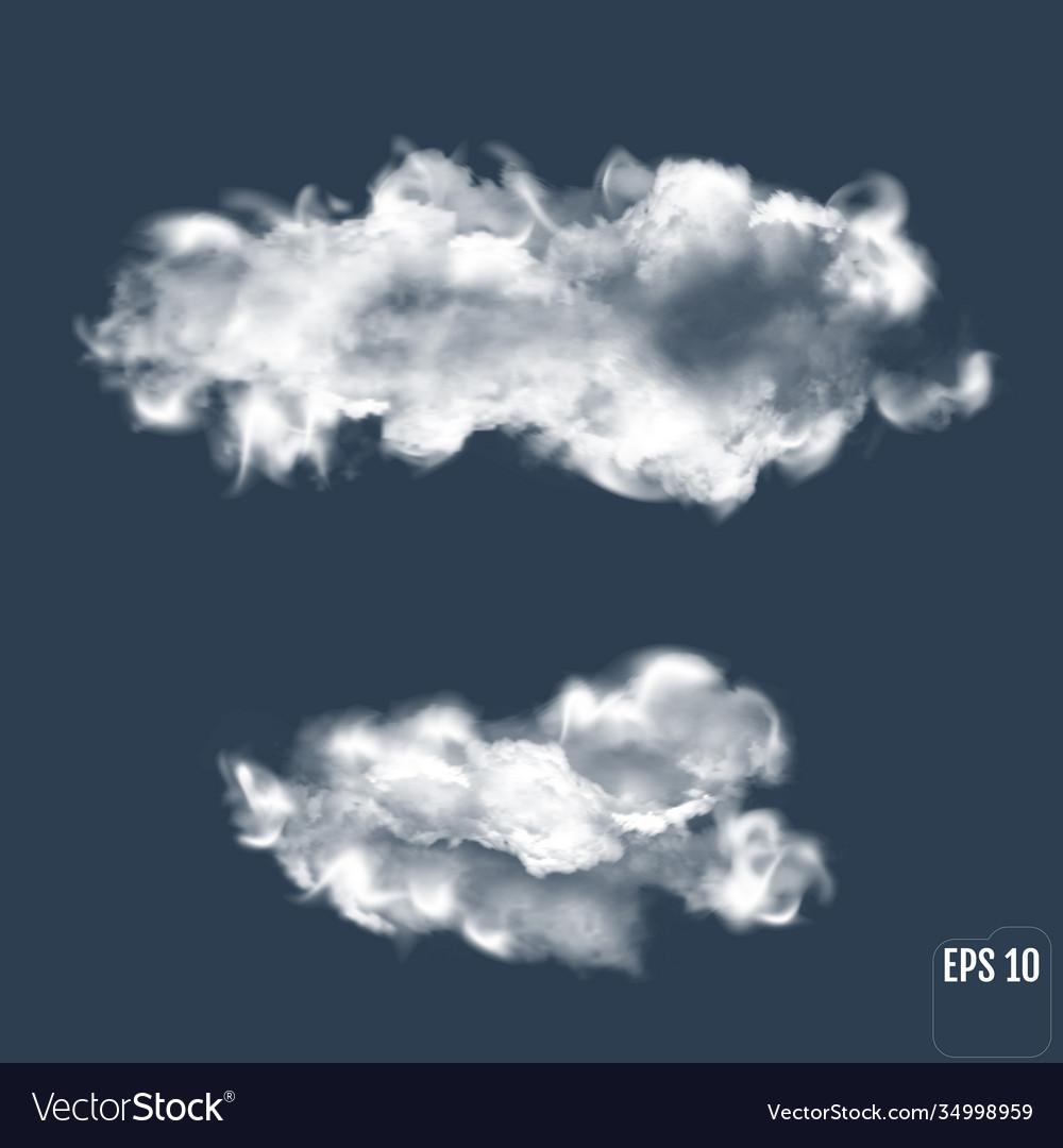 Transparent cloud realistic Royalty Free Vector Image