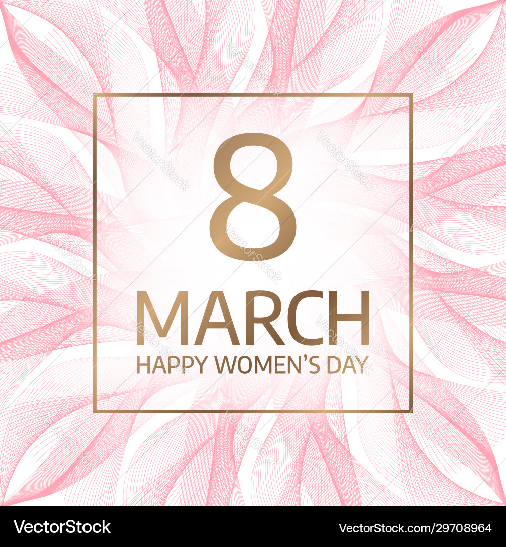 8 march floral greeting card Royalty Free Vector Image