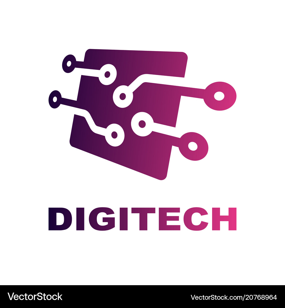 Digital Technology Logo Template Royalty Free Vector Image