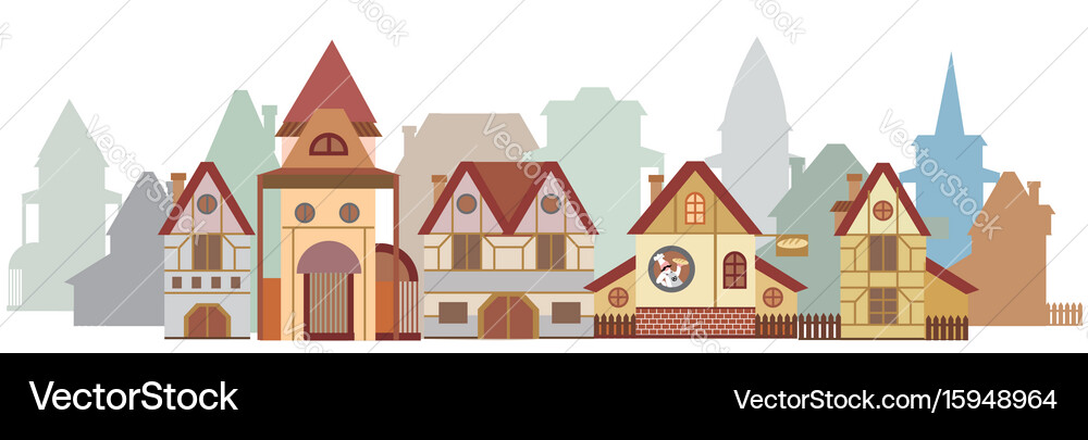 Funny cartoon city Royalty Free Vector Image - VectorStock