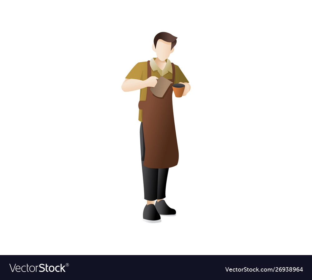 Male barista making coffee Royalty Free Vector Image Male barista making coffee Royalty Free Vector Image