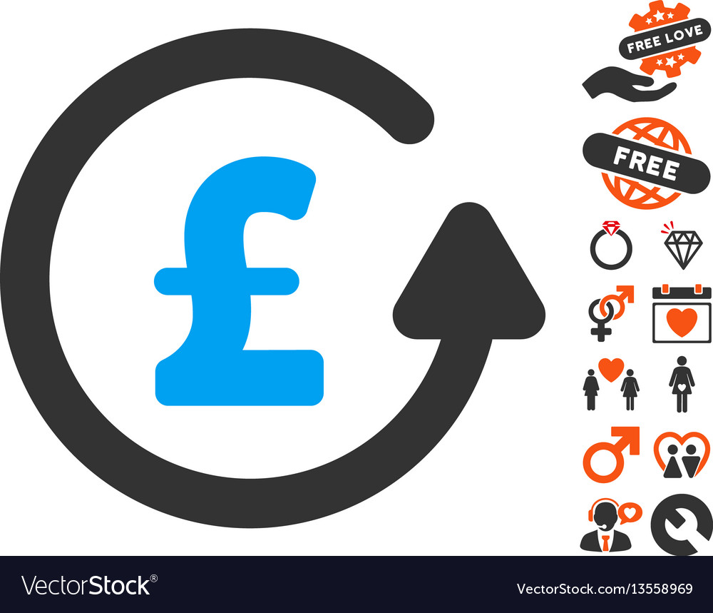 Chargeback pound icon with valentine bonus Vector Image Chargeback pound icon with valentine bonus Vector Image