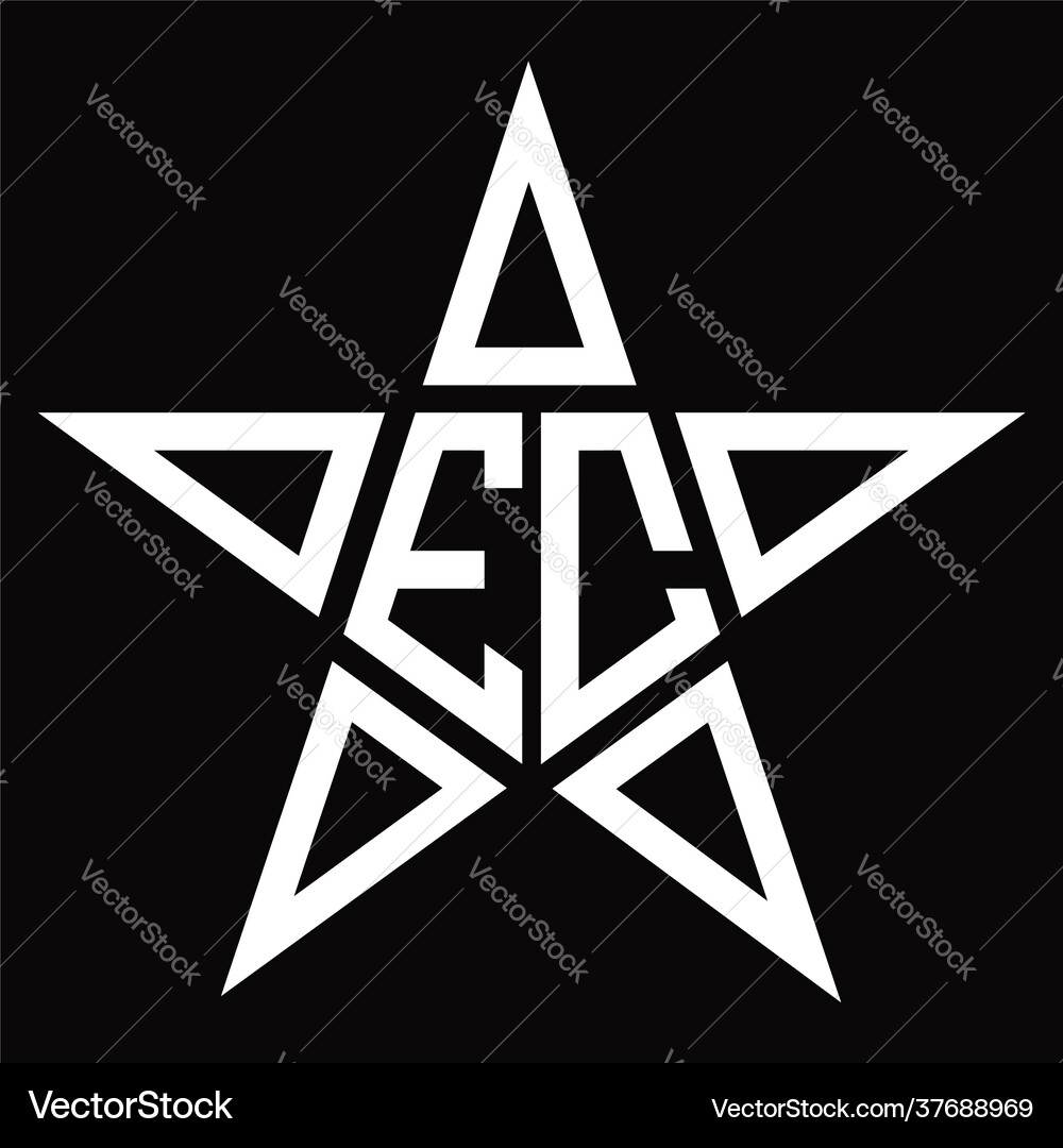 Ec logo monogram with star shape design template Vector Image
