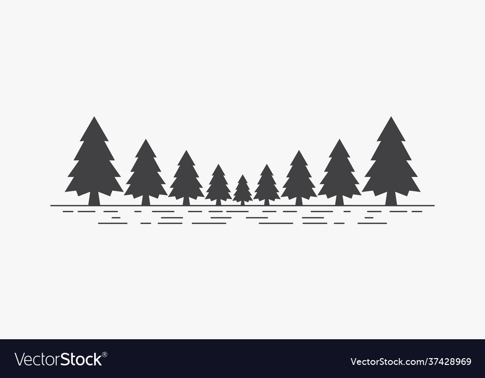 Forest pine tree background Royalty Free Vector Image