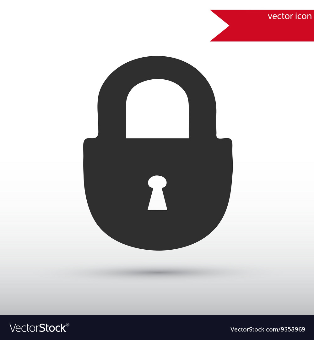 Lock icon flat design style Royalty Free Vector Image
