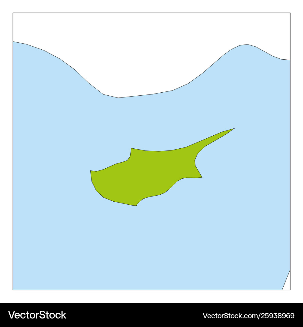 Map cyprus green highlighted with neighbor Vector Image