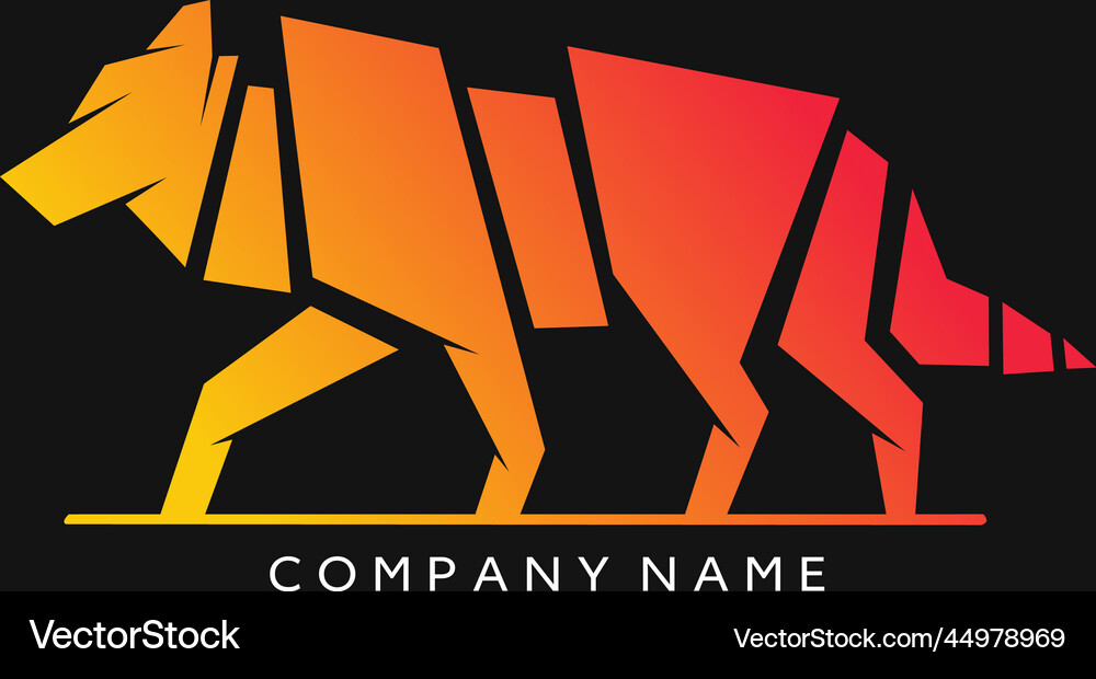 Minimalist wolf logo design Royalty Free Vector Image