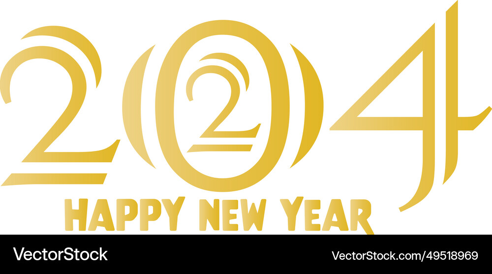New year 2024 text Royalty Free Vector Image - VectorStock