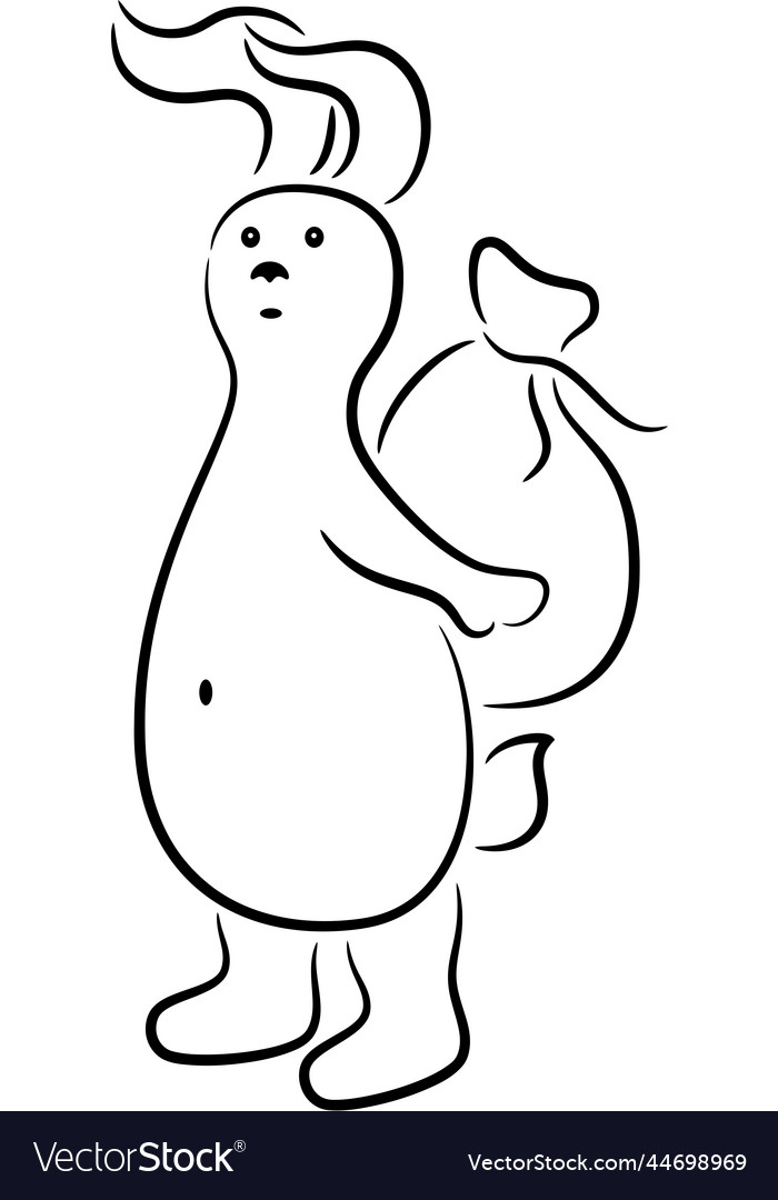 Rabbit with bag Royalty Free Vector Image - VectorStock