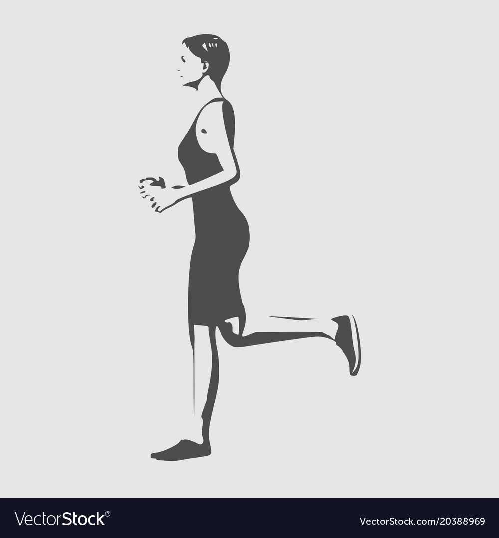 Running lady silhouette Royalty Free Vector Image