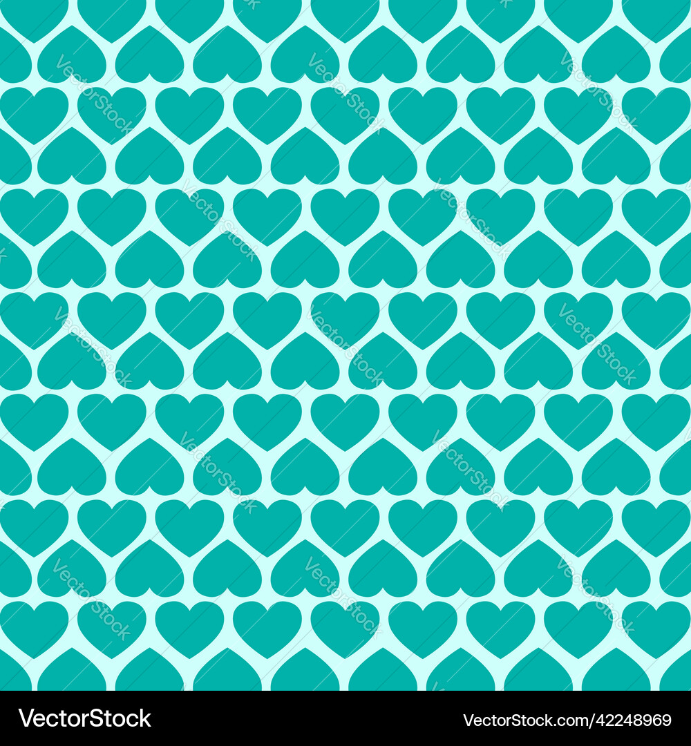 Seamless blue heart background pattern design Vector Image