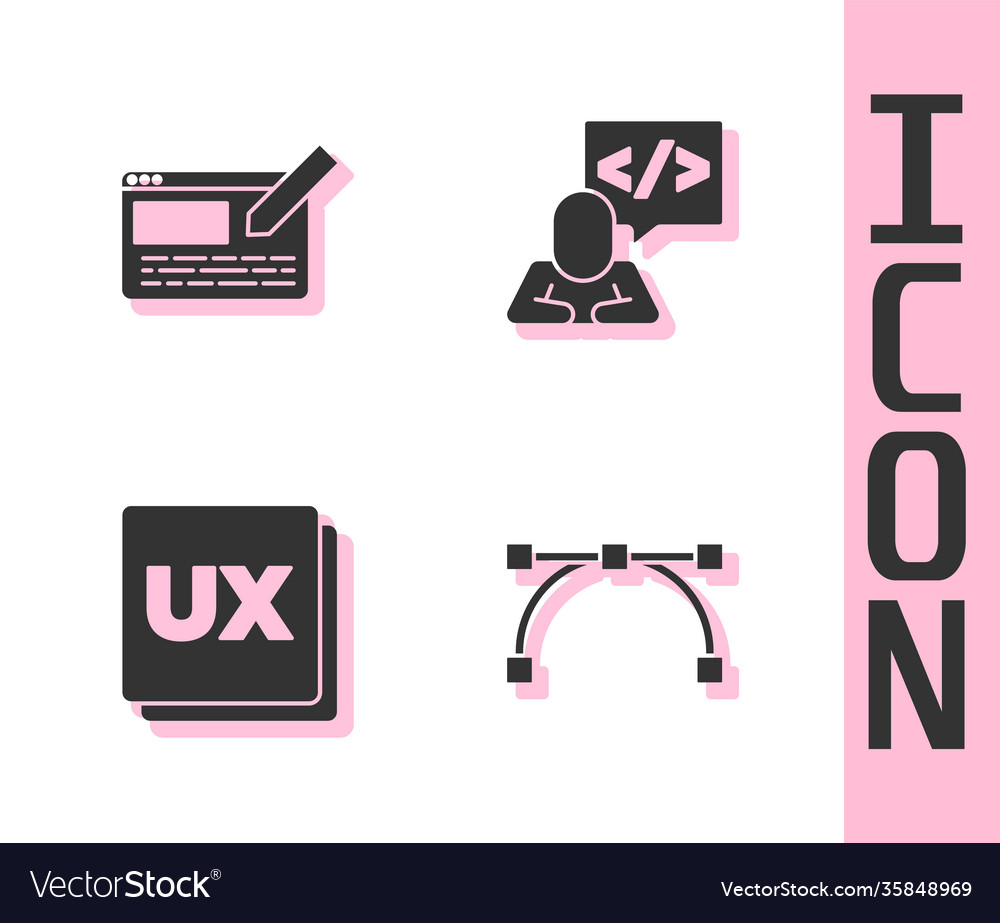 Set bezier curve ui or ux design and front end Vector Image