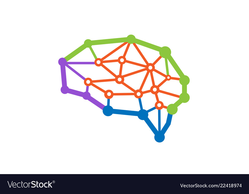 Brain tech logo Royalty Free Vector Image - VectorStock