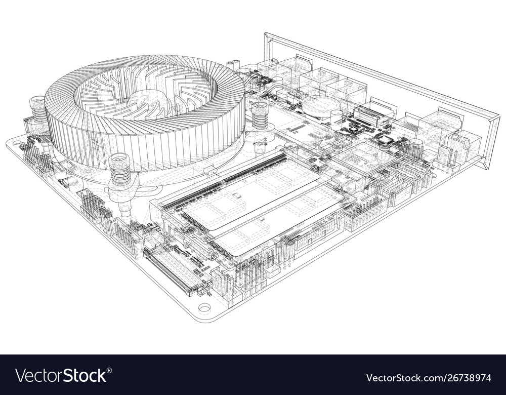 Circuit board electronic computer hardware Vector Image