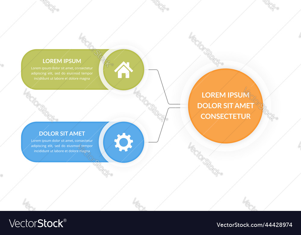 Infographic template with 2 elements Royalty Free Vector