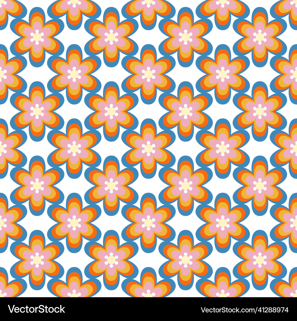 Pattern with rainbow flowers Royalty Free Vector Image