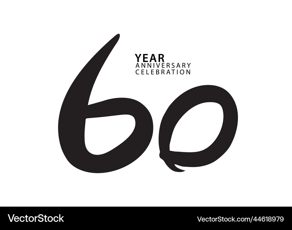 60 year anniversary celebration black color Vector Image