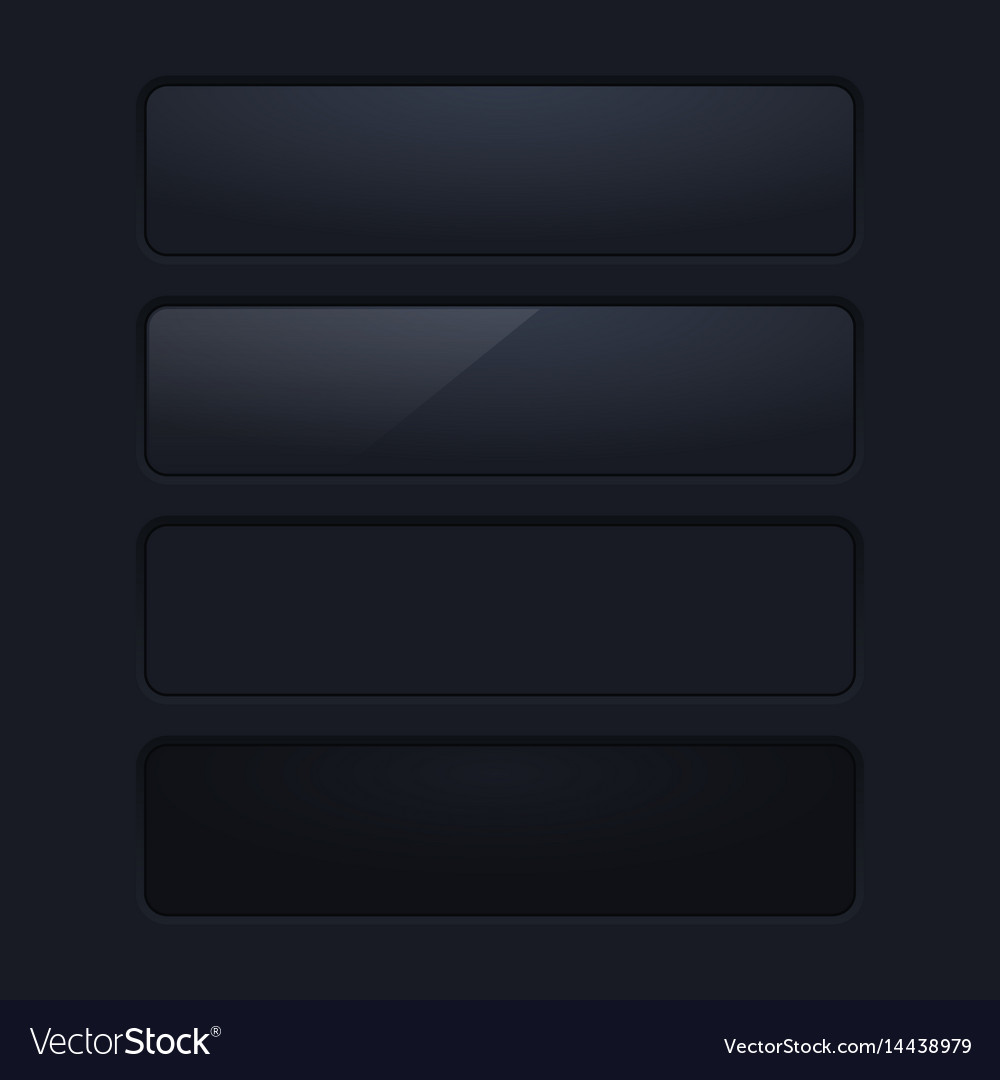Black rectangle interface buttons blank app Vector Image