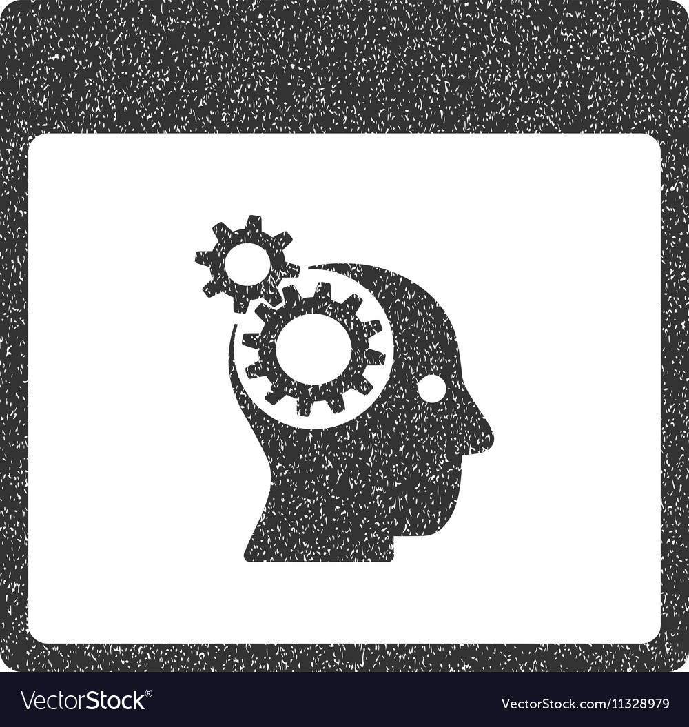 Brain wheels calendar page grainy texture icon Vector Image Brain wheels calendar page grainy texture icon Vector Image