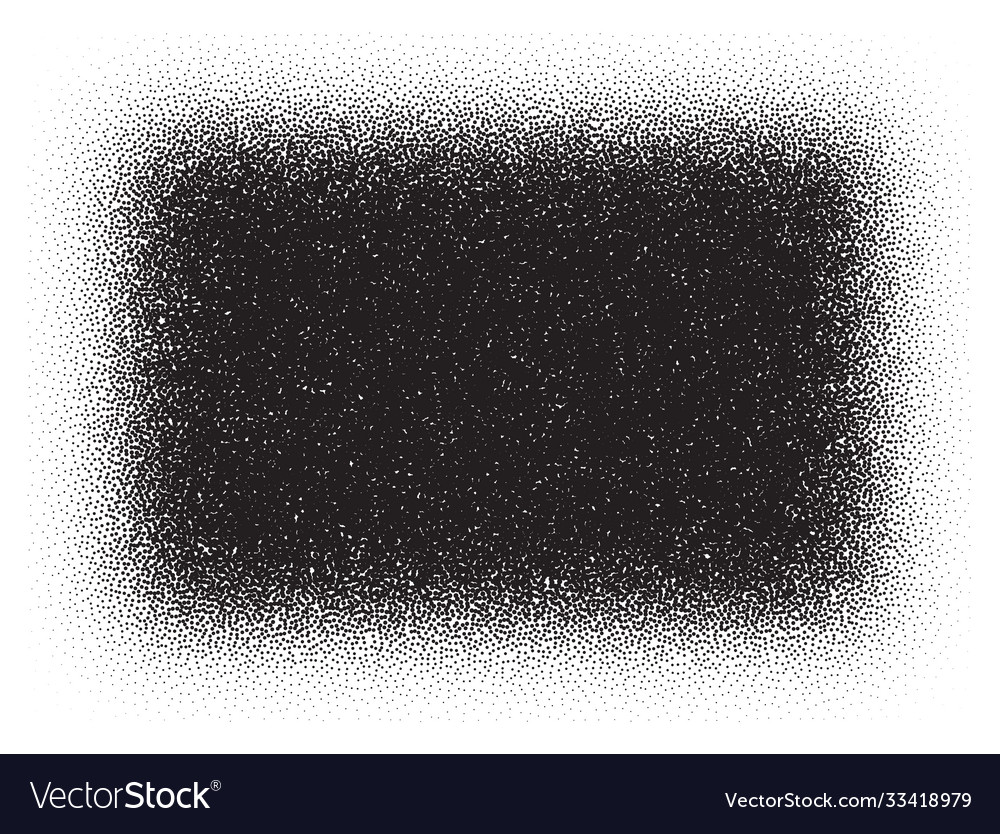 Dotwork rectangle pattern background black noise Vector Image