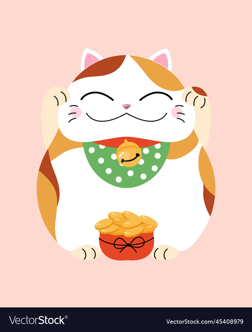 Maneki neko style Royalty Free Vector Image - VectorStock
