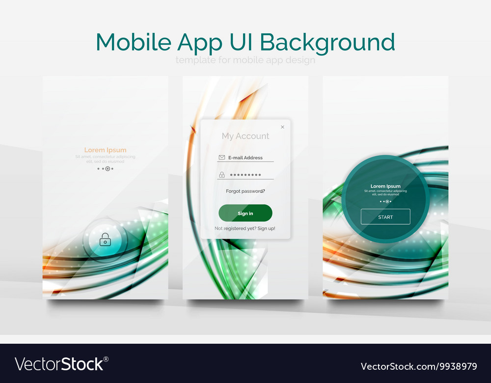 Mobile application interface background design Vector Image