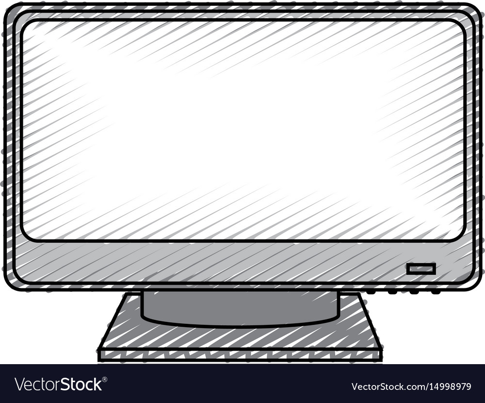 Monitor computer isolated icon Royalty Free Vector Image
