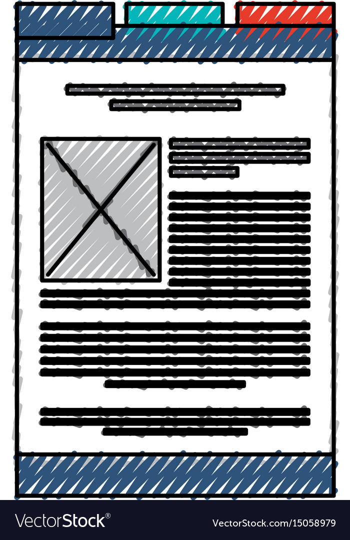 Scribble web tab cartoon Royalty Free Vector Image