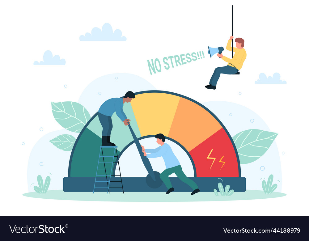 Stress level solution and tension decrease tiny Vector Image