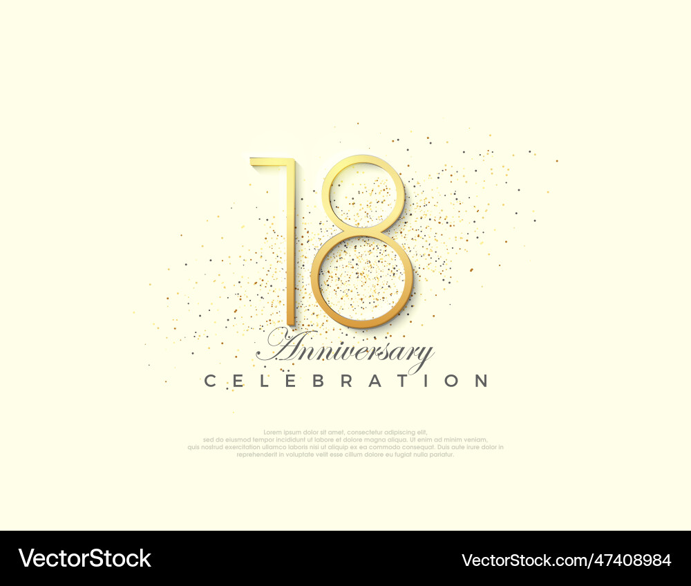 Simple number 18th anniversary premium number Vector Image