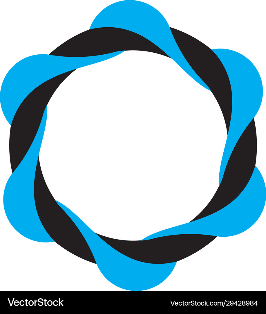 Swirl curves object rotation motion symbol logo Vector Image