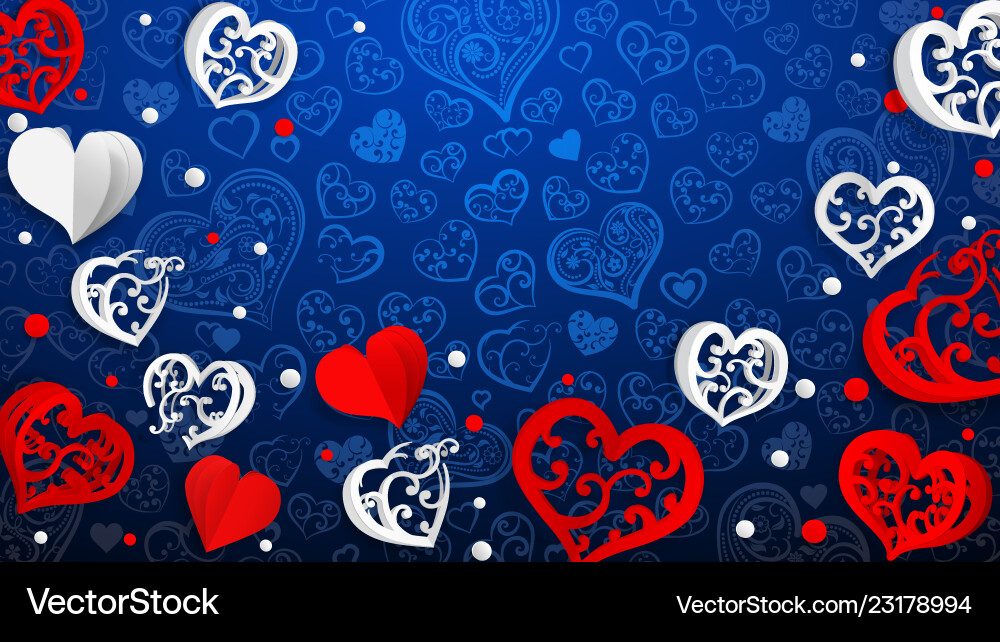 Background with paper hearts Royalty Free Vector Image