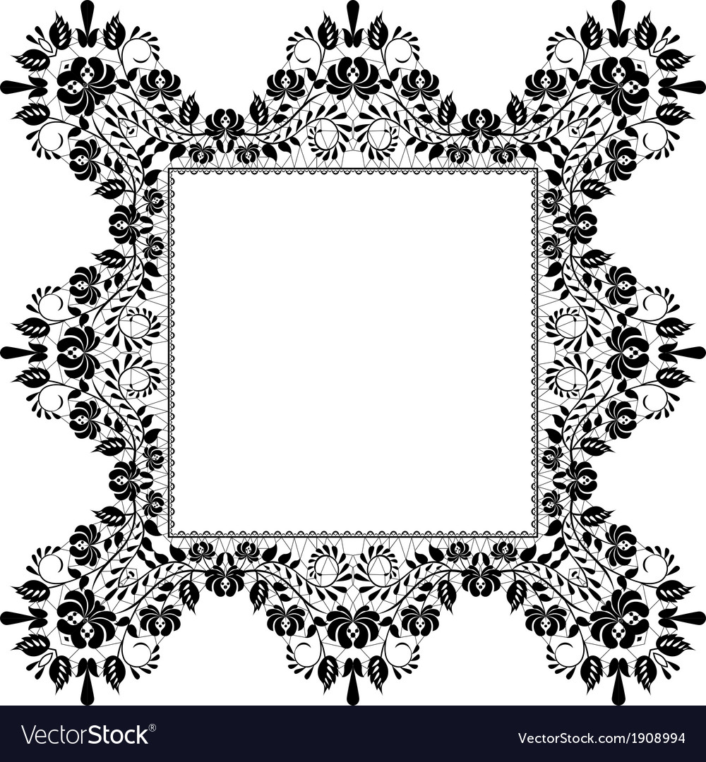 Lace quadratic frame Royalty Free Vector Image