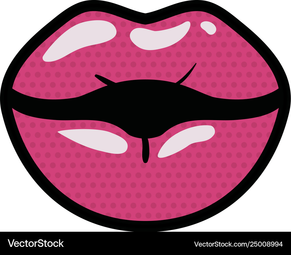 Lips kissing avatar character Royalty Free Vector Image